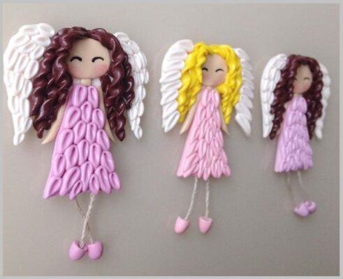 Polymer clay angels ideas | 55 photo DIY