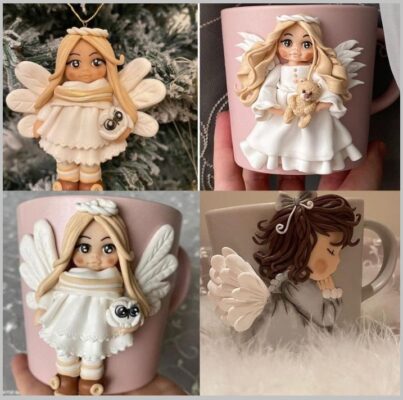 Polymer clay angels ideas | 55 photo DIY